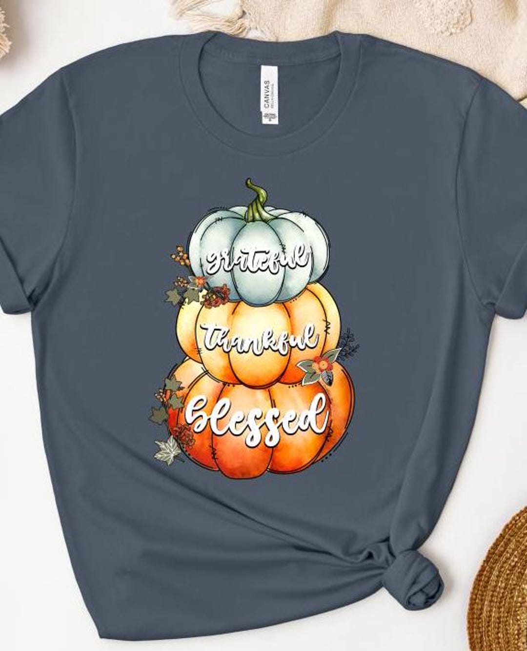 Grateful Thankful Blessed Pumpkin Season HTV, Autumn Pumpkin HTV, Fall ...