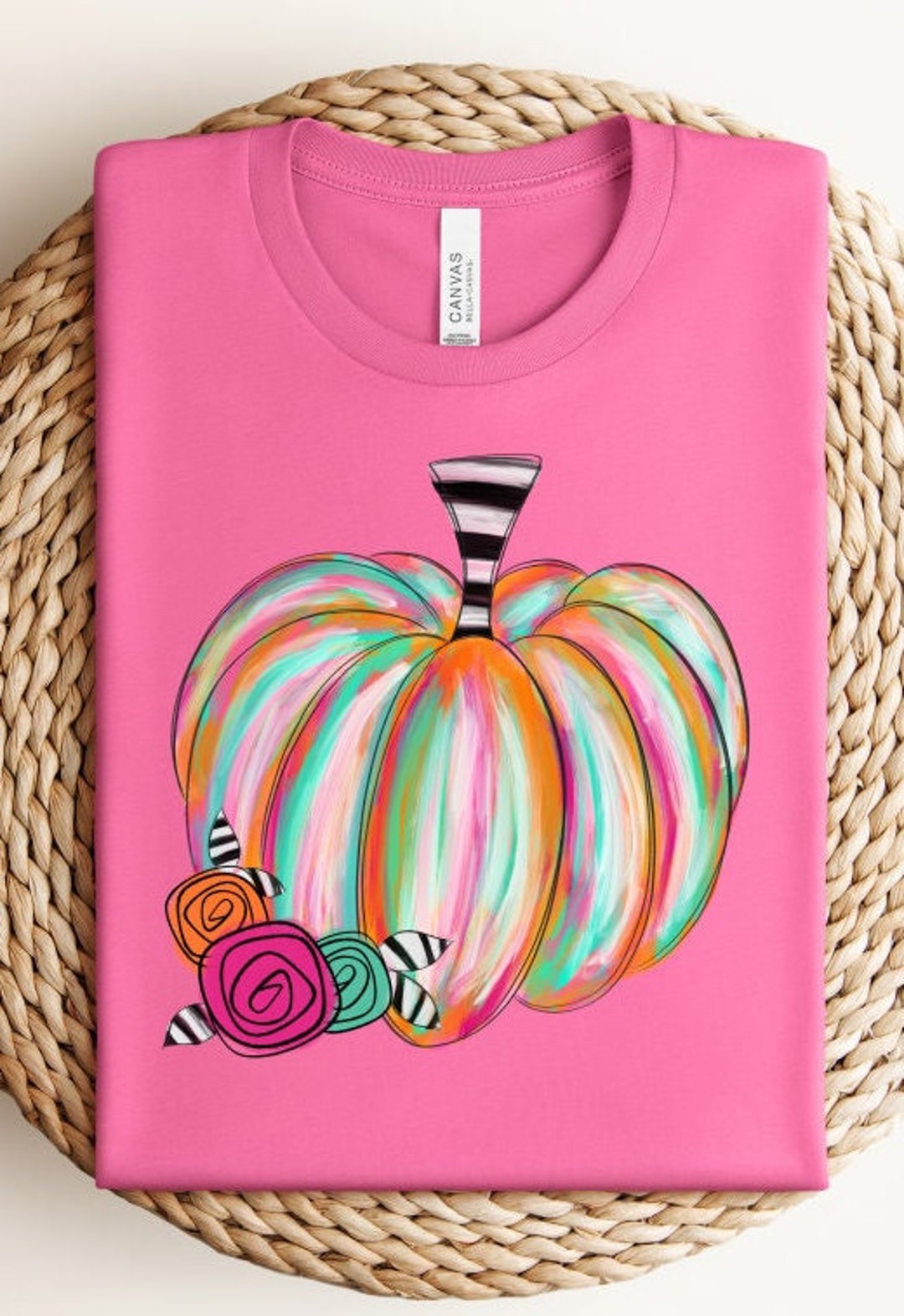 Watercolor Painted Pumpkin Htv, Floral With Pumpkin HTV, Halloween Htv ...