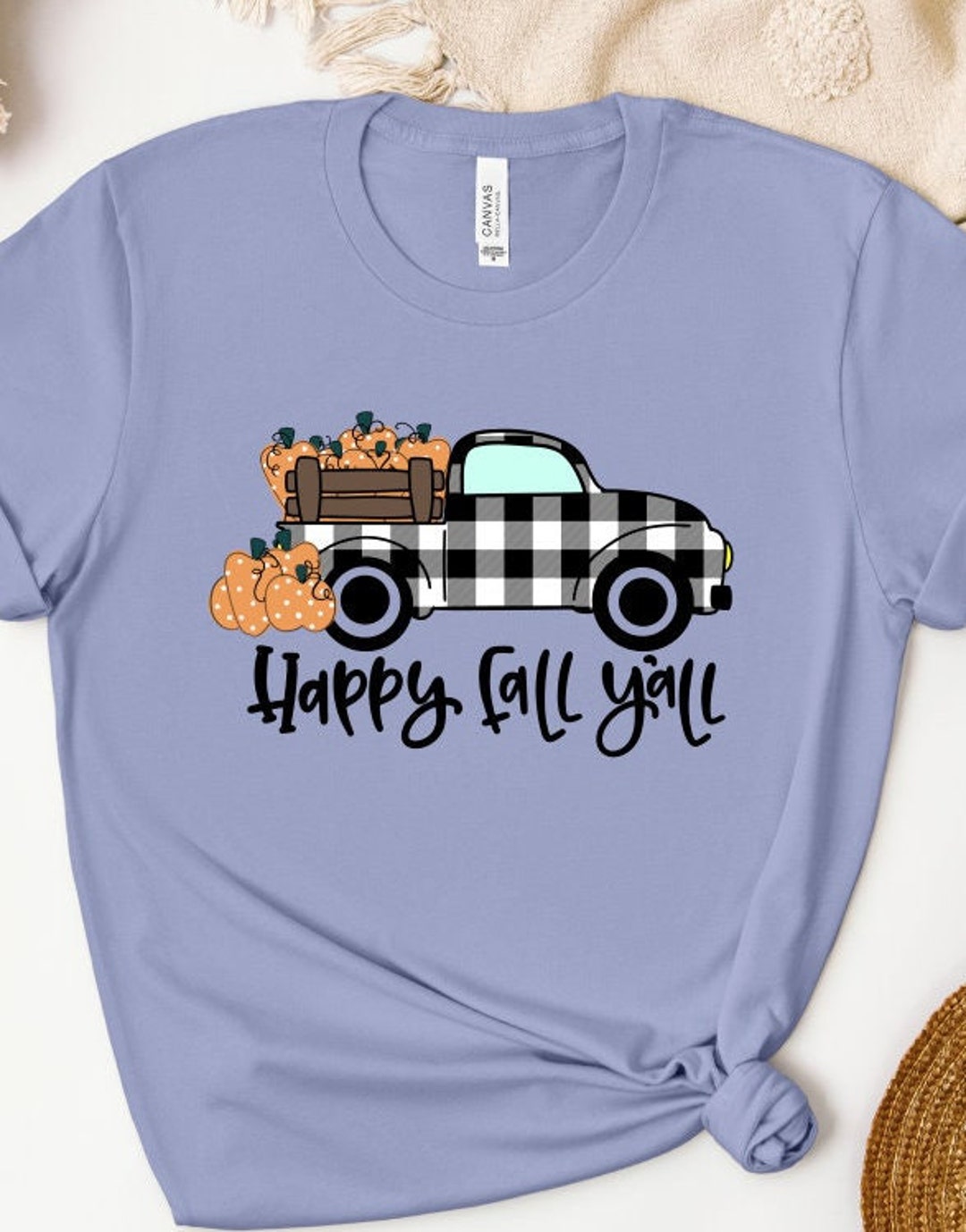 Rustic Plaid Truck With Pumpkins Htv, Happy Fall Yall HTV, Pumpkins HTV ...
