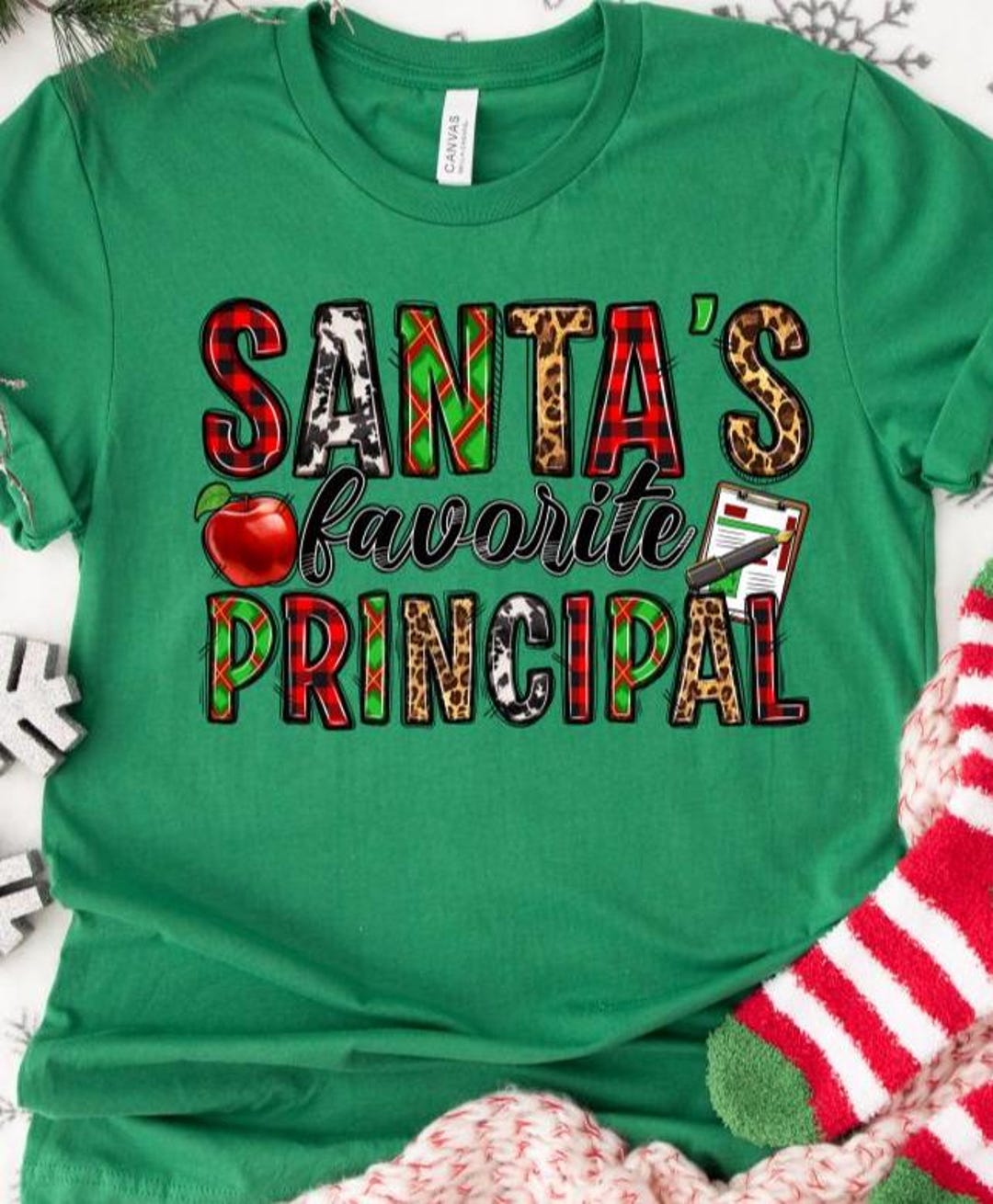 Santa's Favorite Principal HTV, Christmas Vibes HTV. Merry Christmas ...