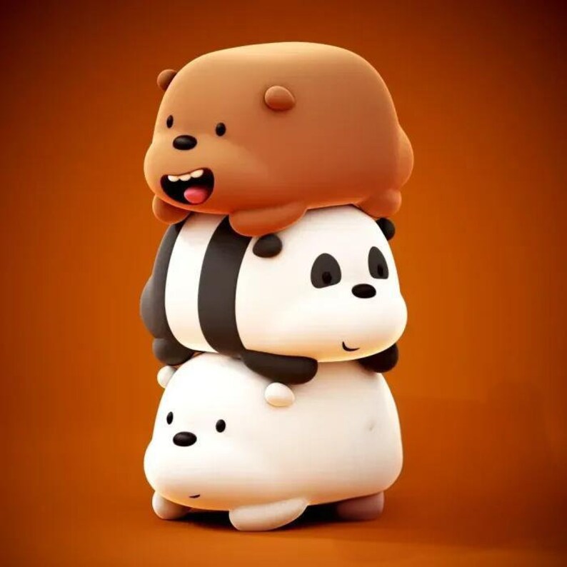 3D Printing File Stl Jianjian Bear Three-piece Set - Etsy