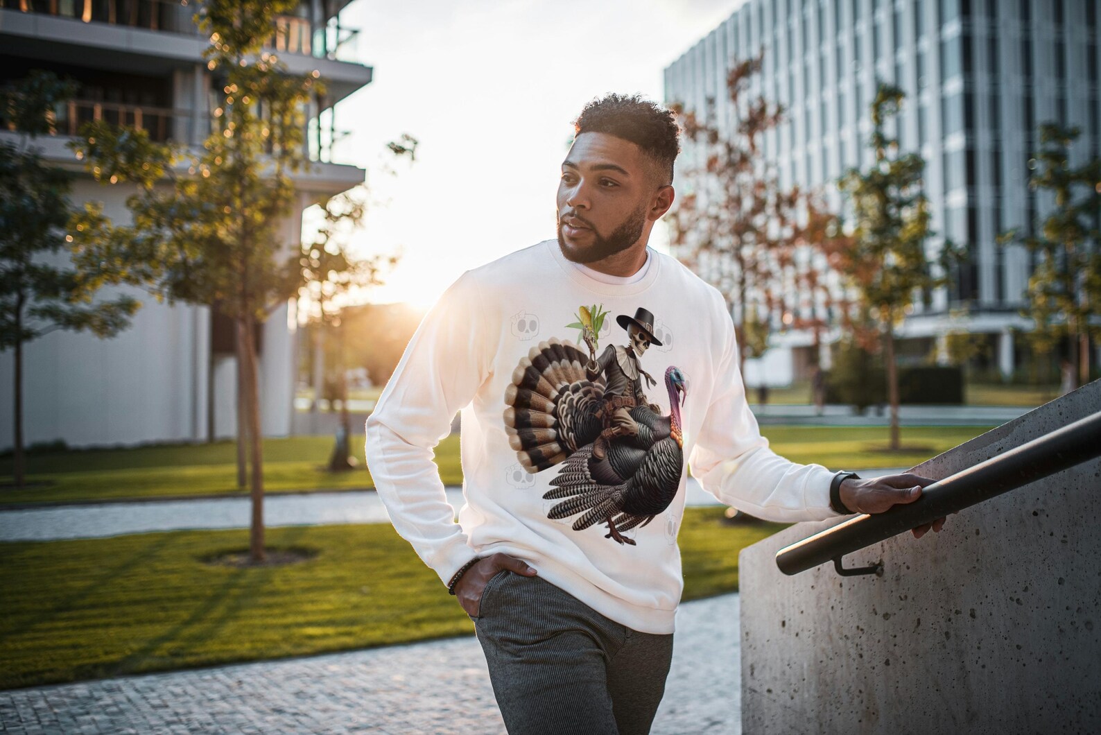 Festive Turkey Ride: Vintage Skeleton Pilgrim Illustration - Etsy