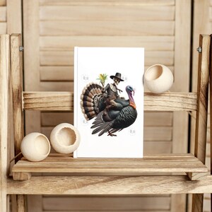 Festive Turkey Ride: Vintage Skeleton Pilgrim Illustration - Etsy