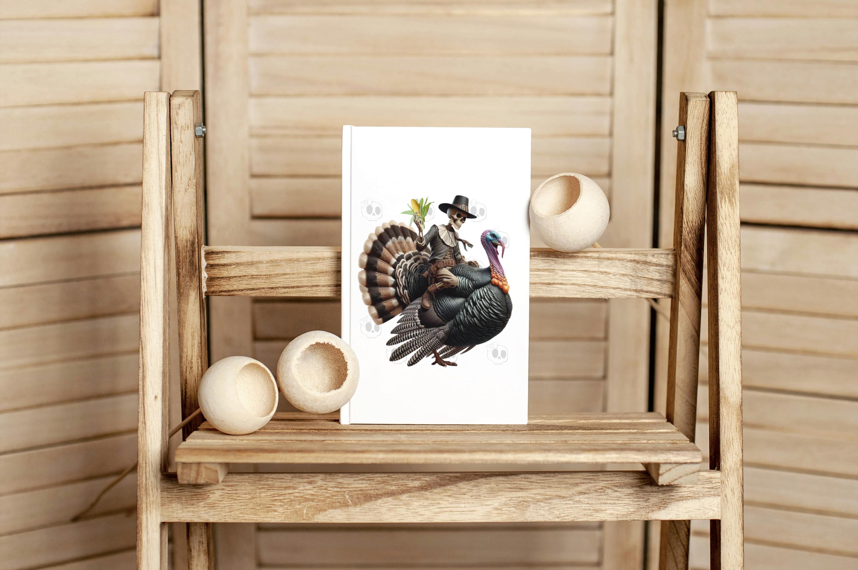 Festive Turkey Ride: Vintage Skeleton Pilgrim Illustration - Etsy