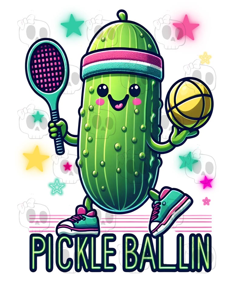 Fun Pickleball Illustration - Cute Sports Design - Etsy