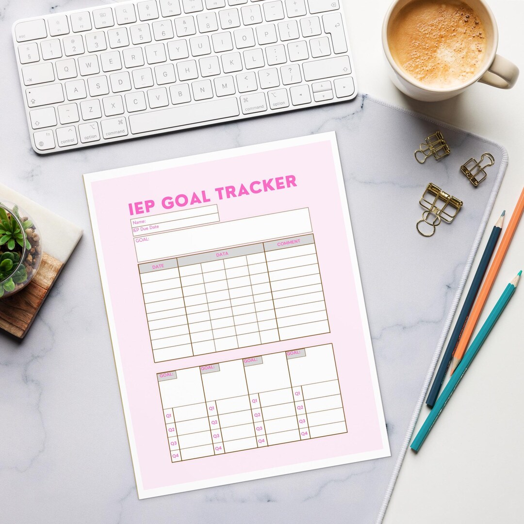 IEP Goal Tracker PINK Notepad - Etsy