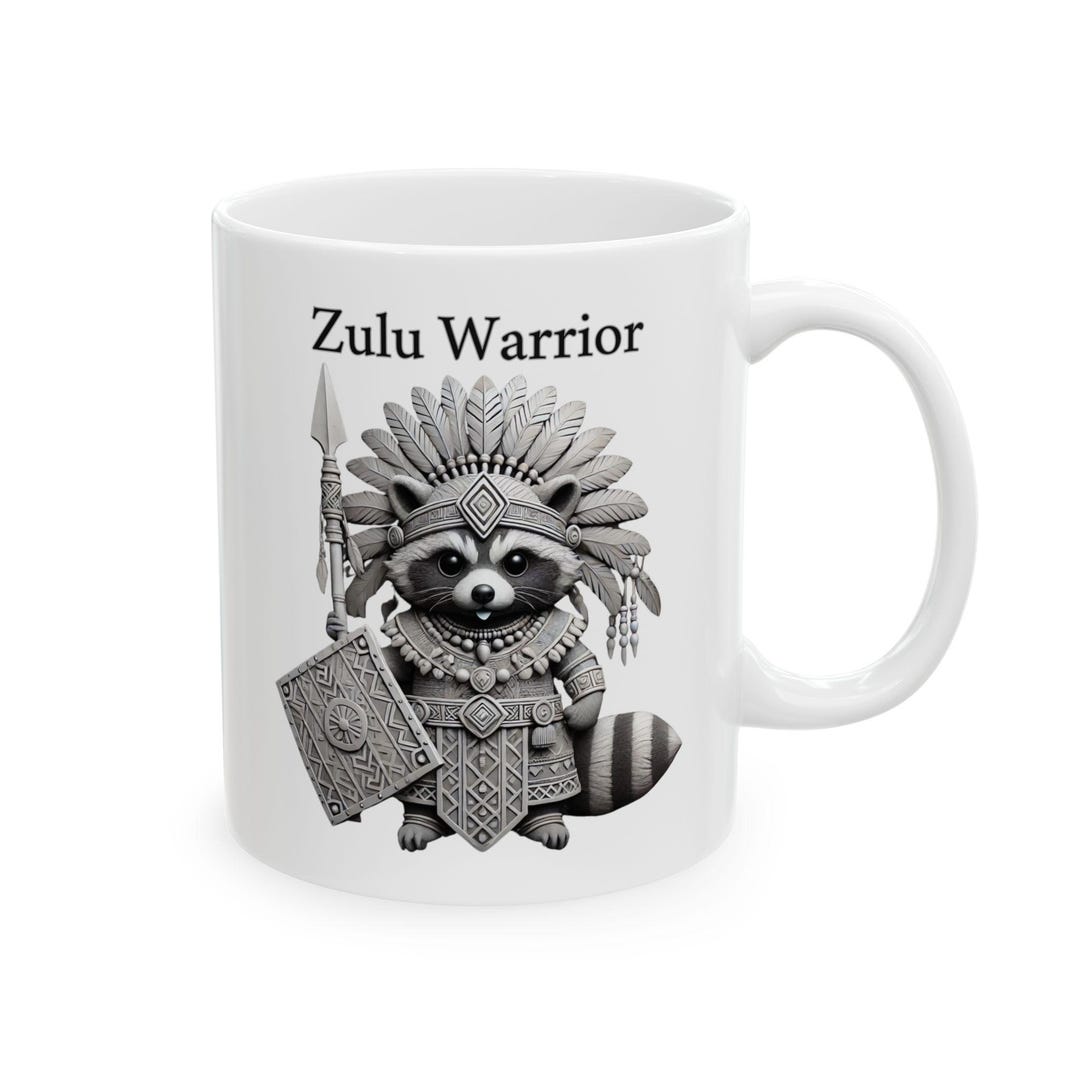 Zulu Warrior Mug Cute Animal Coffee Cup, Warrior Tea Mug, Funny Animal ...