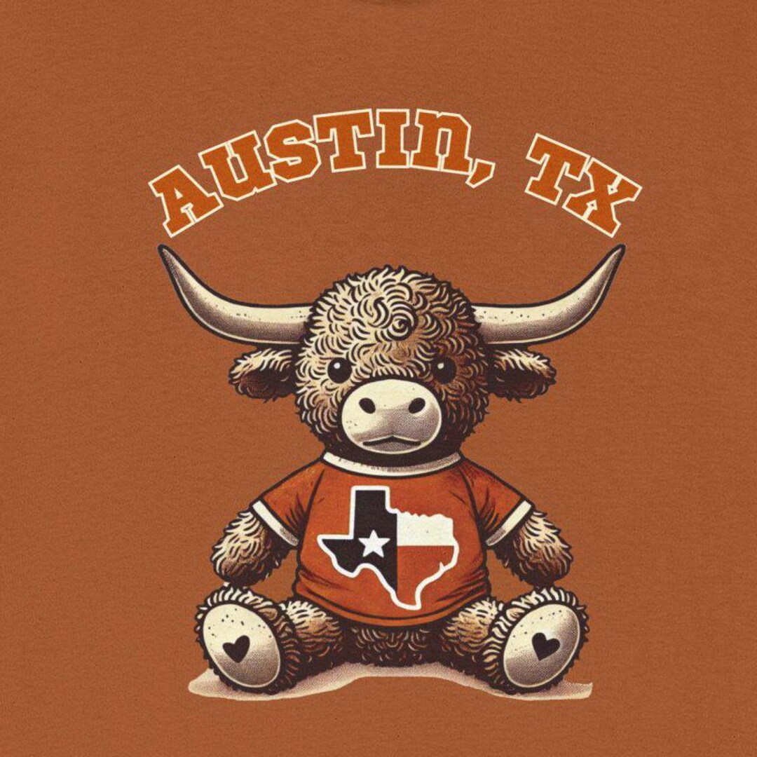 Austin Longhorn Plush Tee Texas Pride Shirt Cute Longhorn Graphic ...