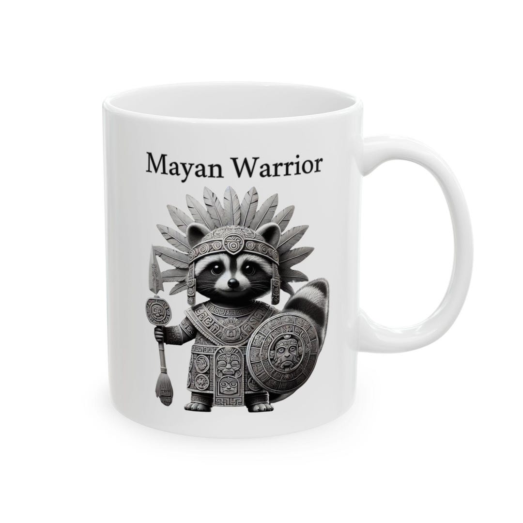 Mayan Warrior Ceramic Mug: Aztec Coffee Cup - Etsy