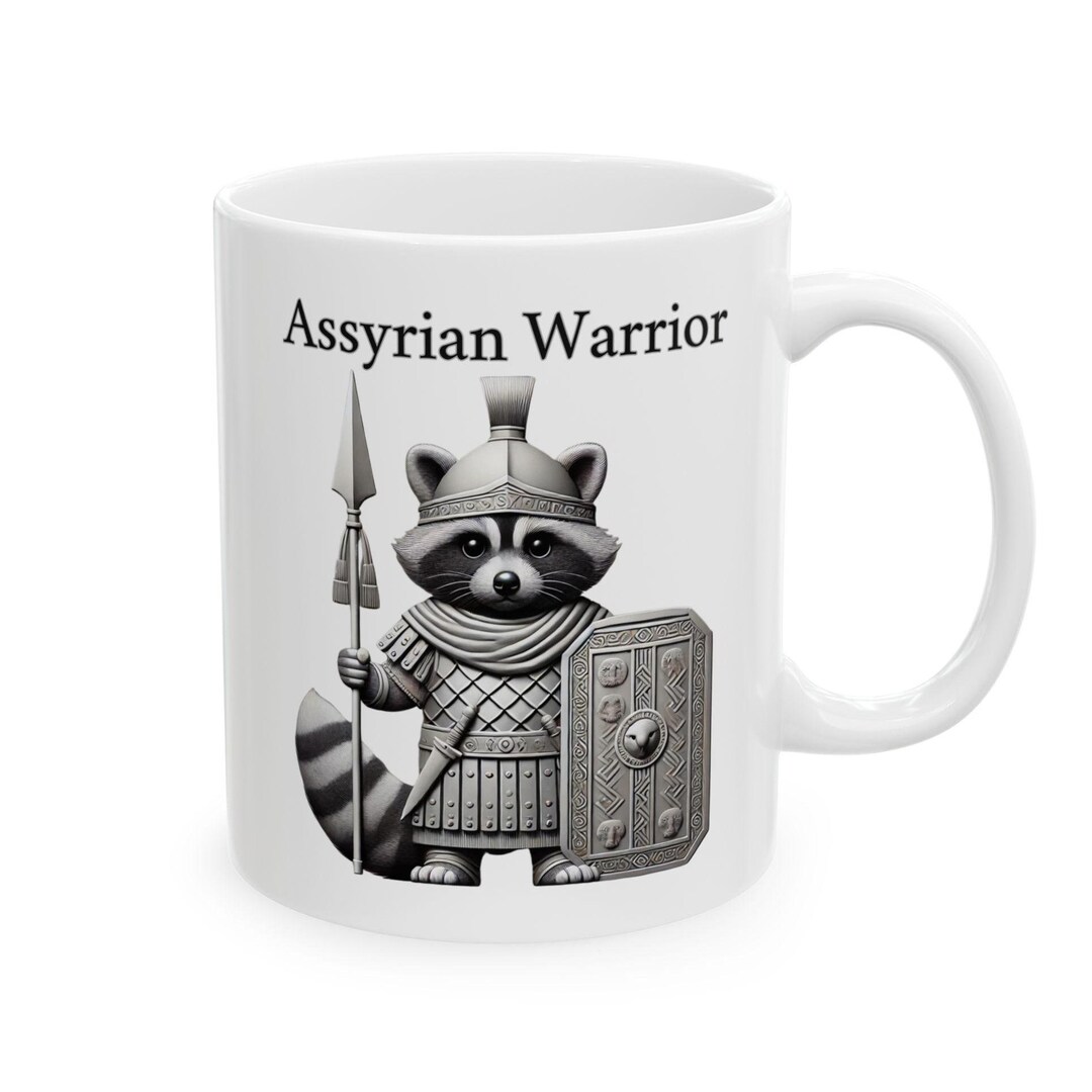 Assyrian Warrior Raccoon Coffee Mug: Unique Animal Gift - Etsy