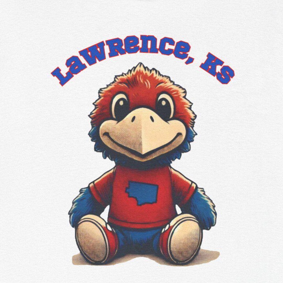 Lawrence Jayhawk Plush Tee Kansas Pride Shirt Cute Jayhawk Graphic ...