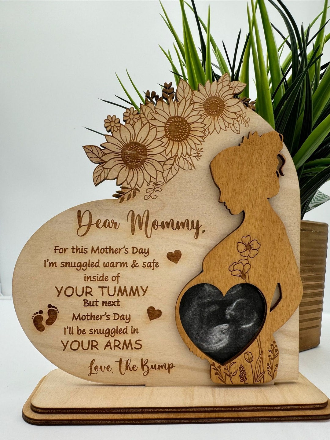 Personalized Baby Scan Plaque: Baltic Birch Wood Gift for Mom to Be - Etsy