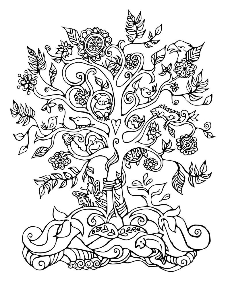 A Whimsical Tree With Animals - Etsy