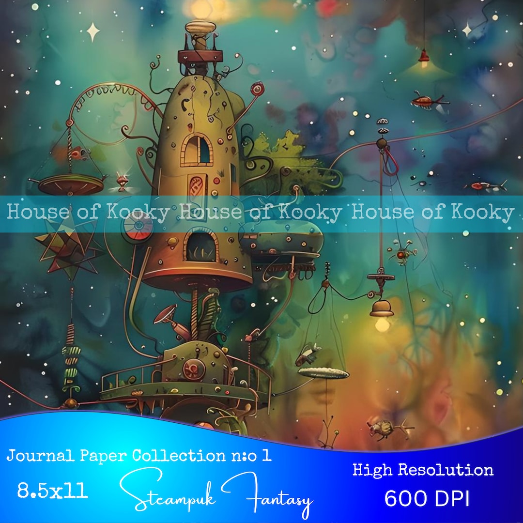 Journal Paper Set N:o 1 "steampunk Fantasy". Digital Download ...