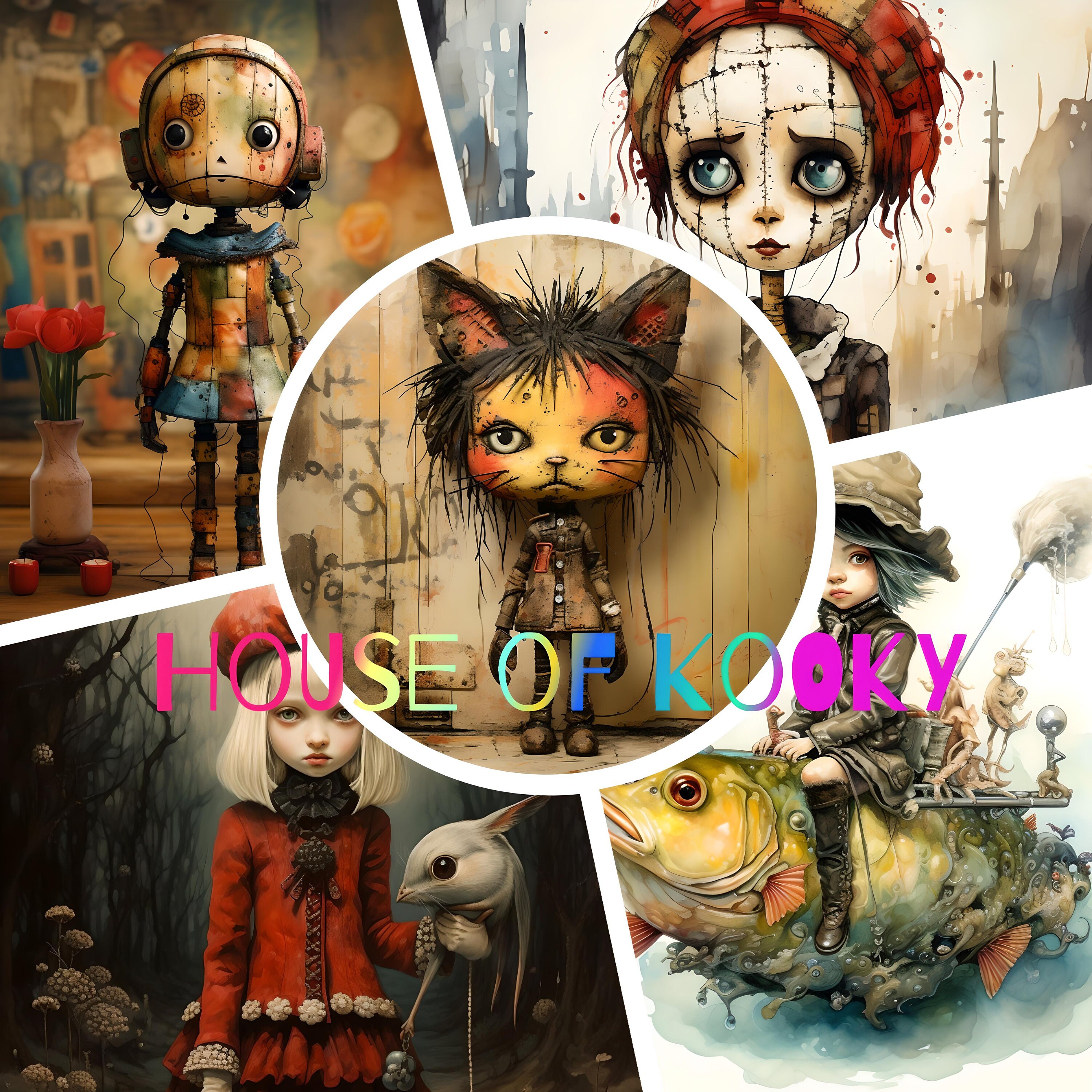 20 Weird and Creepy Stamps. Printable, Digital Illustration, Horror ...