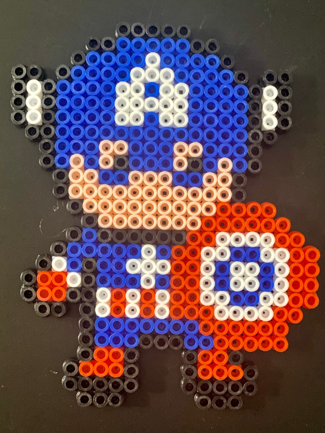 Handmade Pixel Perler Bead Art Magnet 8 Bit Captain America Marvel - Etsy