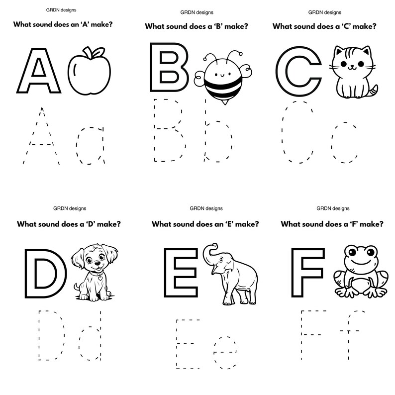 TODDLER LEARNING ALPHABET Work Sheet - Etsy