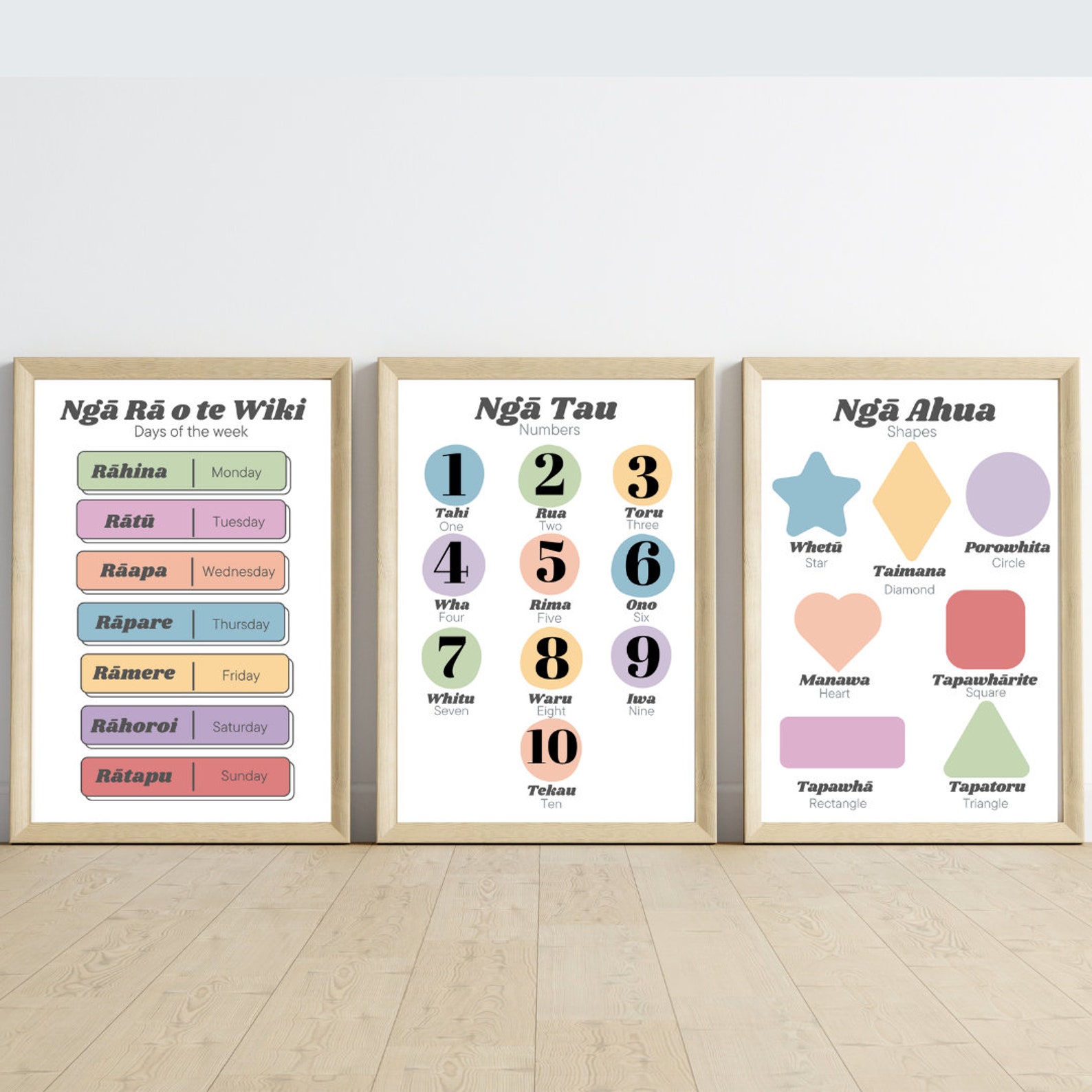 Set of 6 Te Reo Maori Educational Posters Maori Language for Kids ...