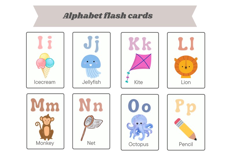 Alphabet Flash Cards, ABC Flash Cards, Flash Cards for Toddlers ...