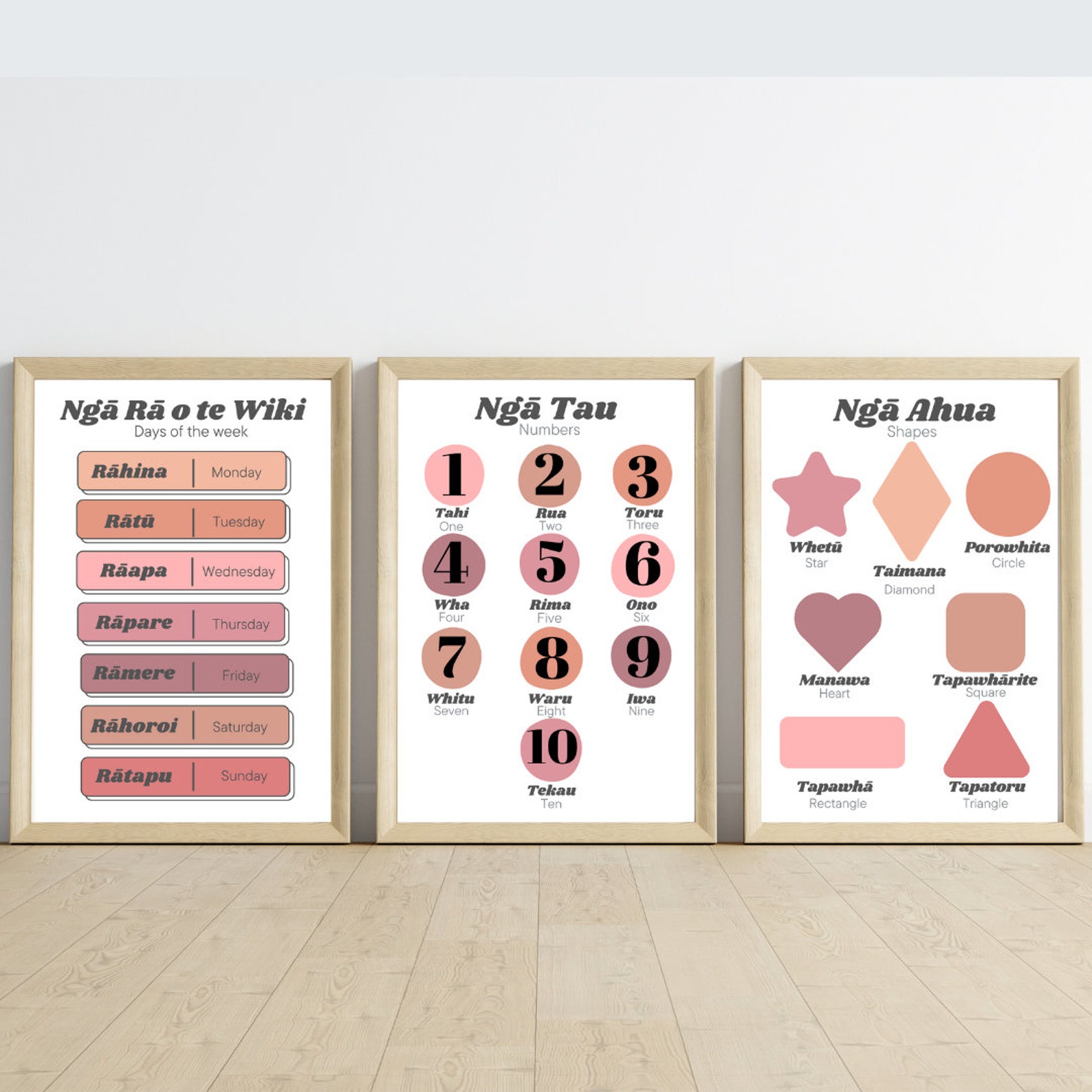 Set of 6 Te Reo Maori Educational Posters Maori Language for Kids ...