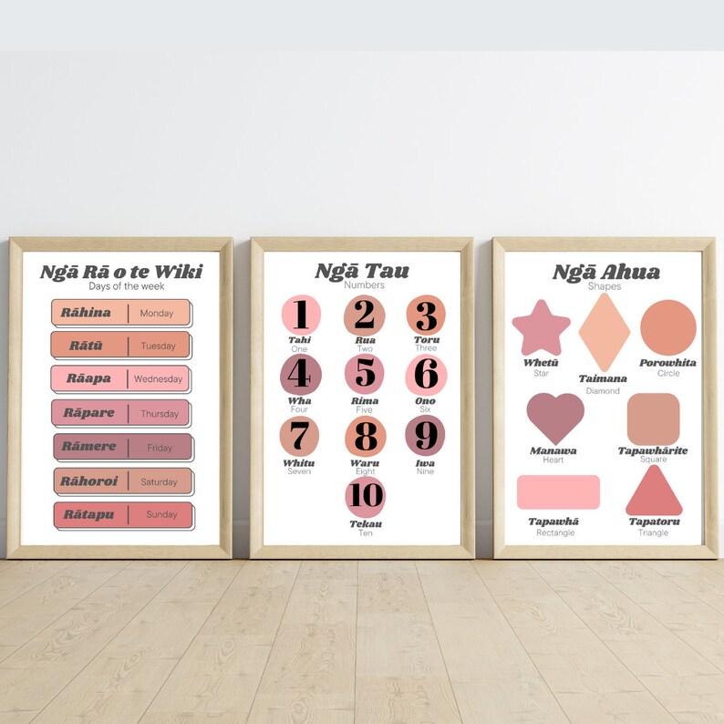 Set of 6 Te Reo Maori Educational Posters Maori Language for Kids ...