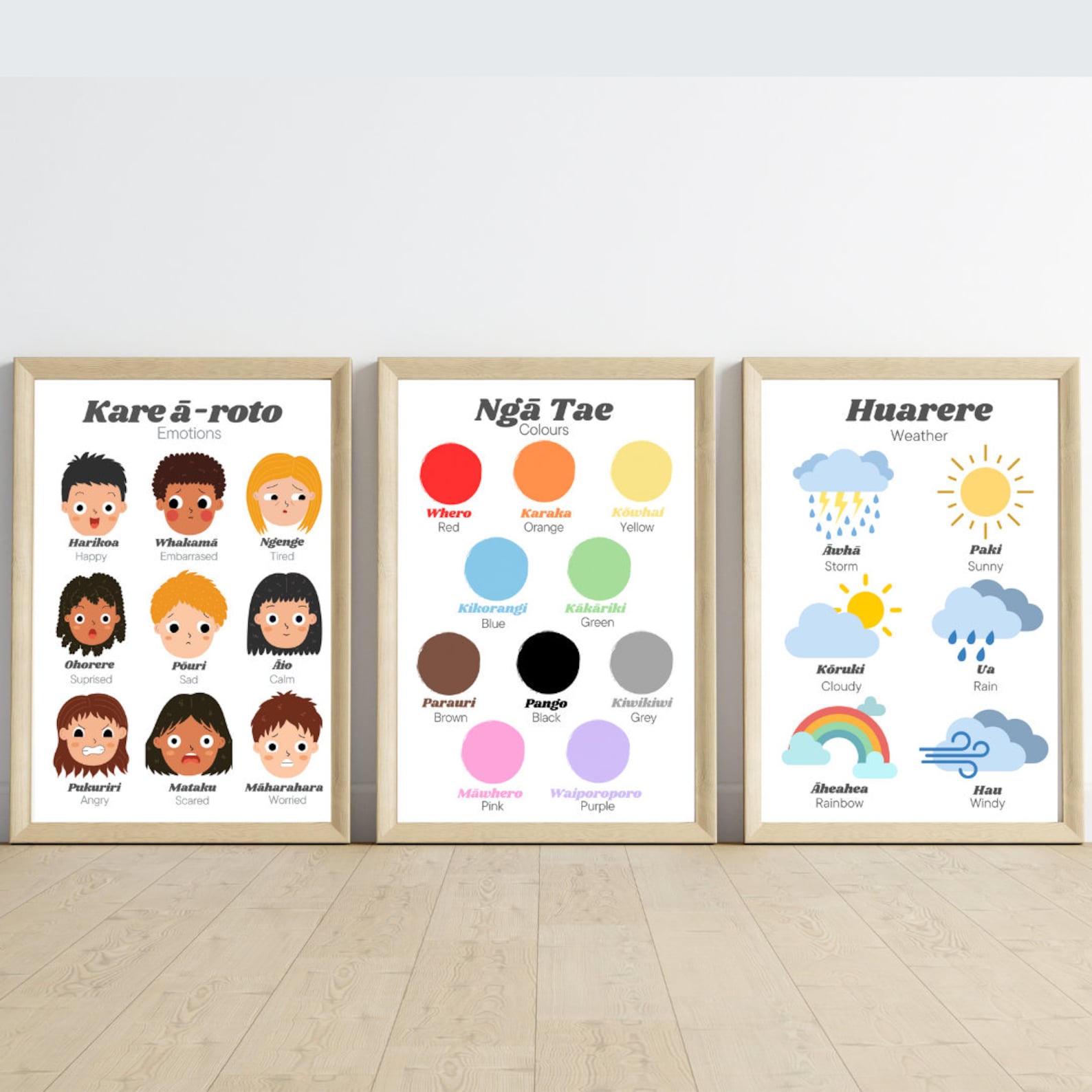 Set of 6 Te Reo Maori Educational Posters Maori Language for Kids ...