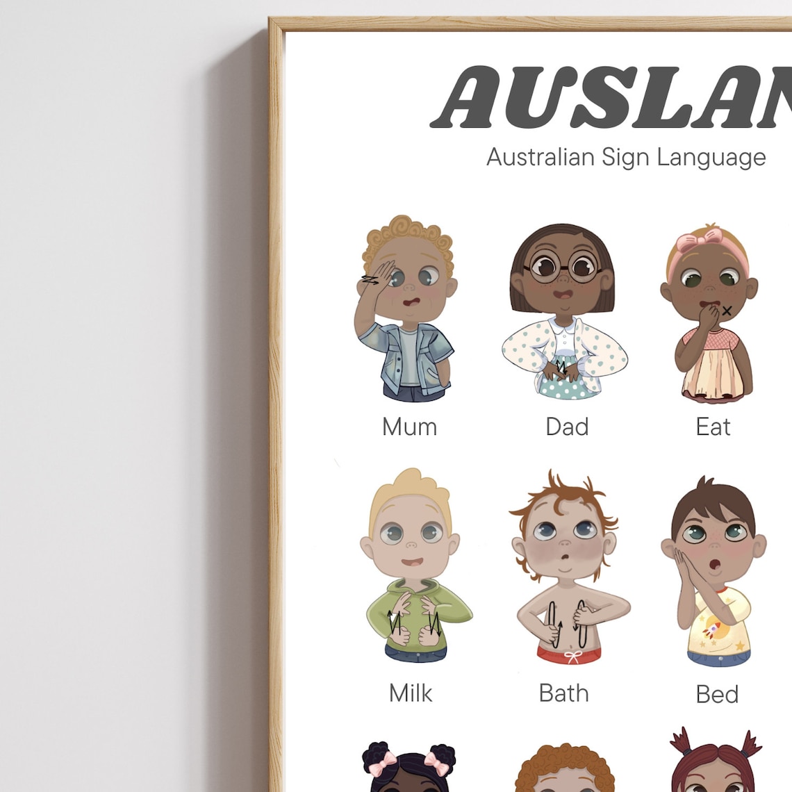 Auslan Poster, Australian Sign Language, Auslan for Kids, Toddlers Sign ...