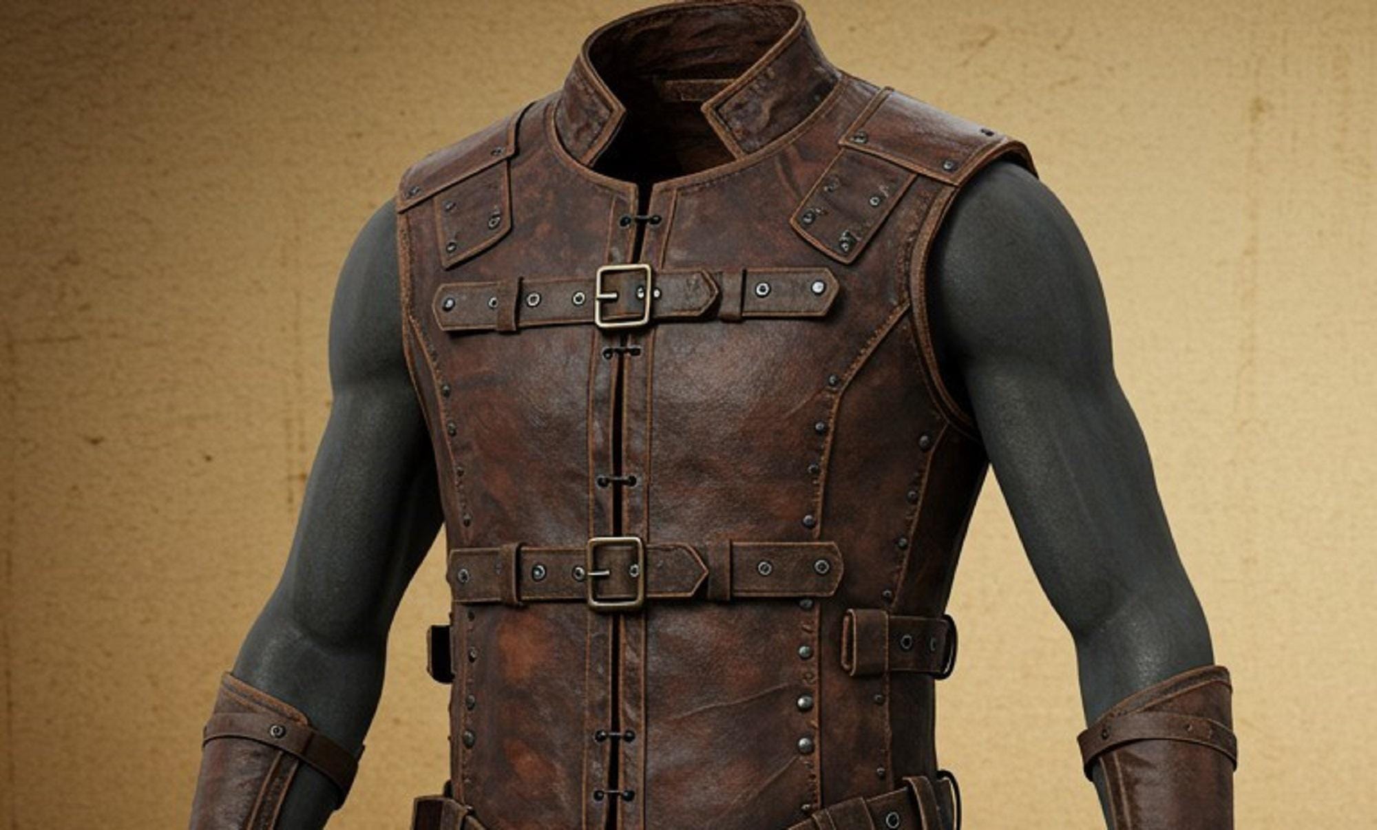 Medieval Leather Armor Vest With Bracers | Viking Cosplay Battle Vest ...
