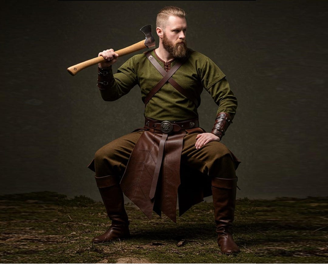 Men’s Viking Warrior Kilt | Leather Battle Renaissance Armor Set ...