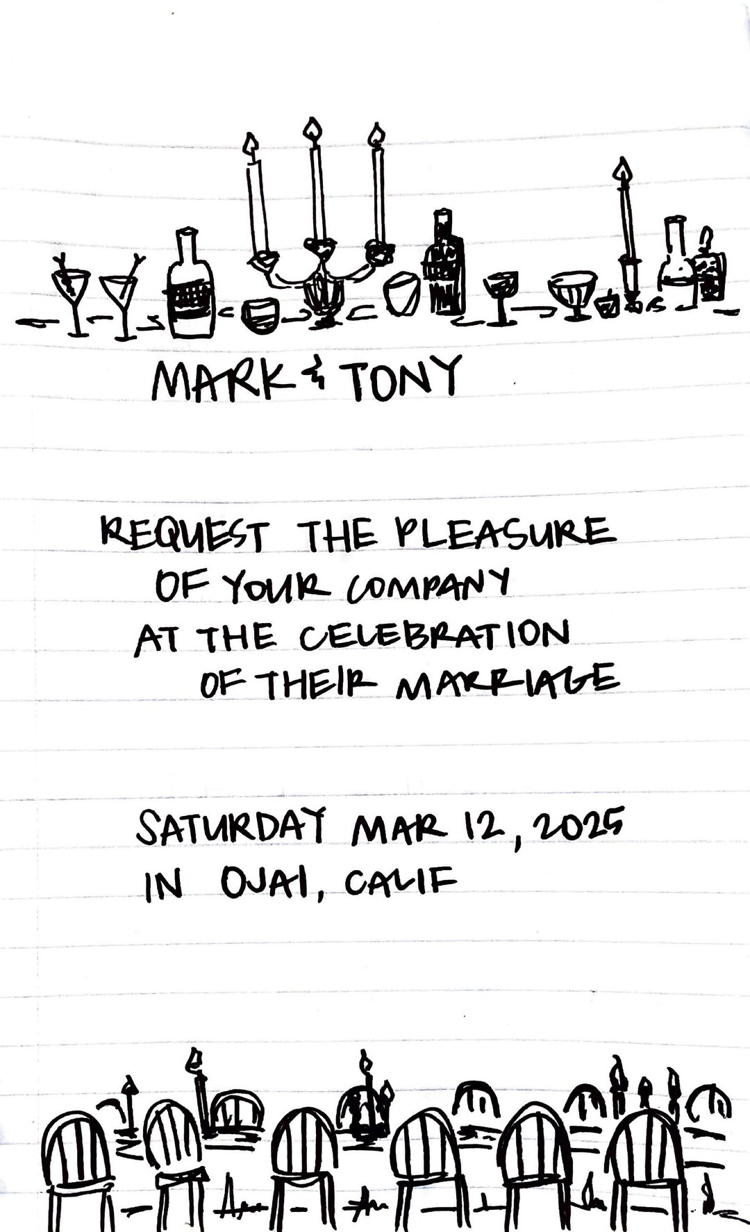 Hand Drawn Wedding Invitation Illustrations - Etsy