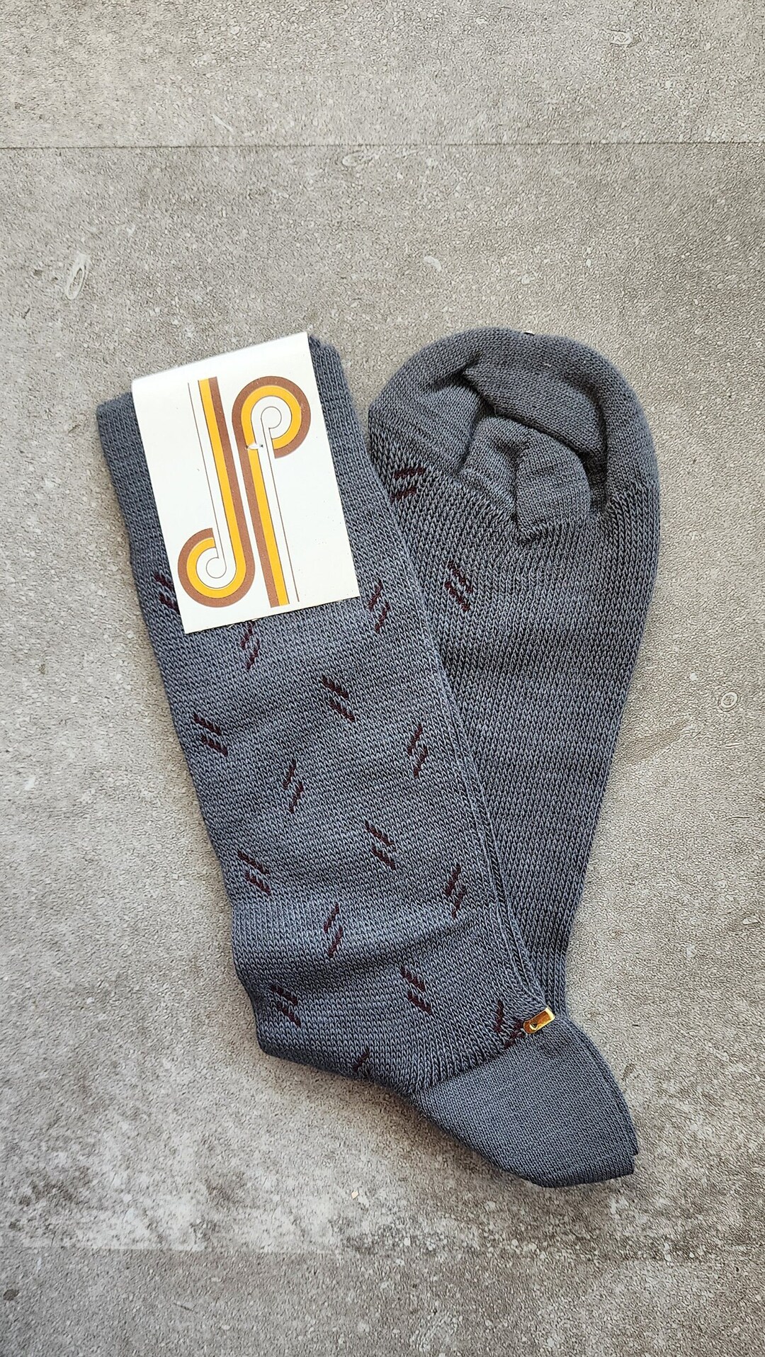 Vintage 1970s Genuine Italian Gray Men's Dress Socks Delp CALZE Brand ...