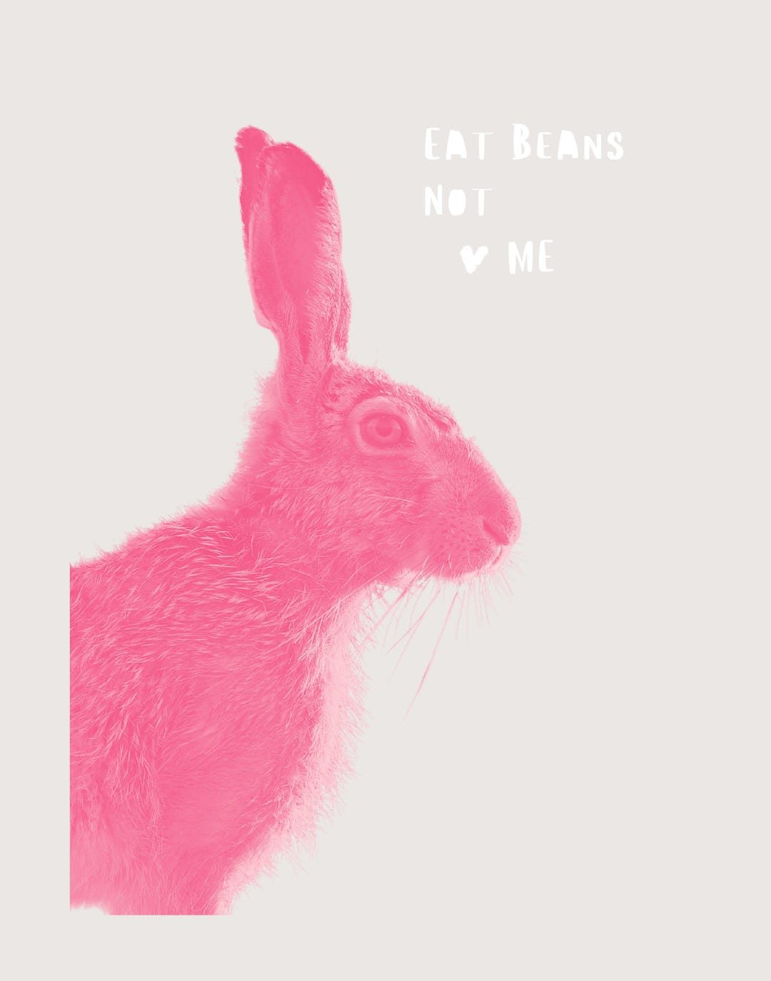 Vegan Art Print – Rabbit Poster, Animal Rights Wall Art, Plant-based ...