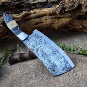 Cleaver Blade Handmade Kitchen Cleaver, Heavy Duty Forged Thick Blade ...