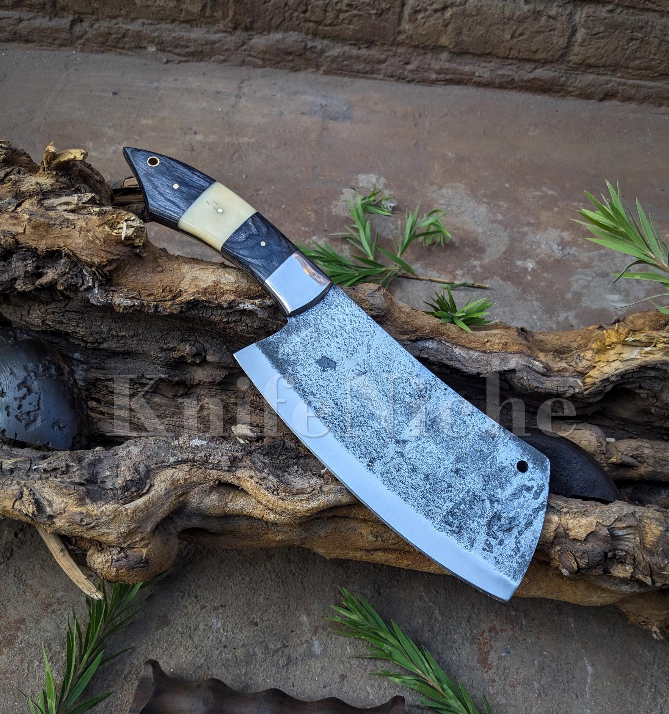Cleaver Blade Handmade Kitchen Cleaver Heavy Duty Forged Thick Blade ...