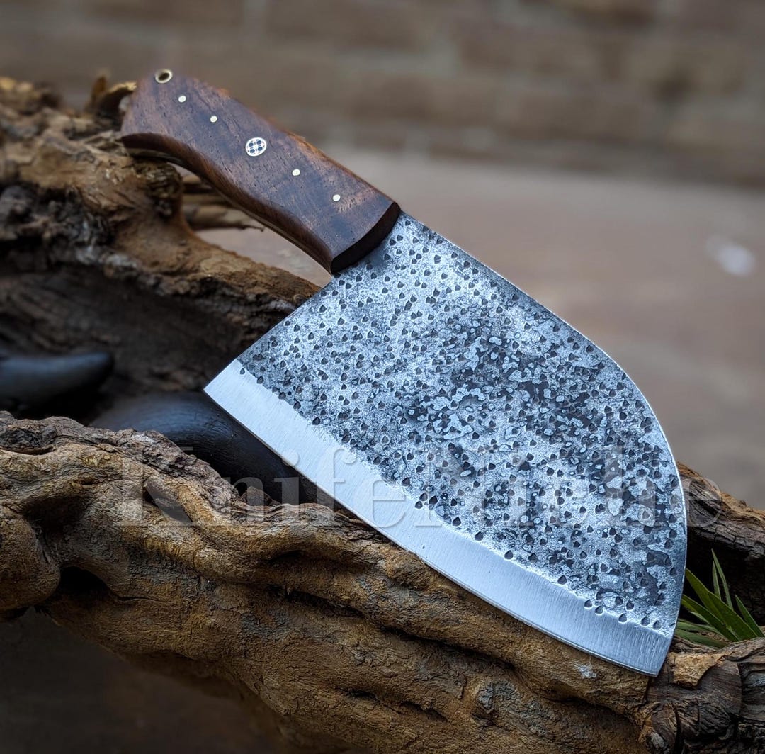 Handmade Cleaver Chopper Knife Full Tang Hand Forged Steel Birthday ...