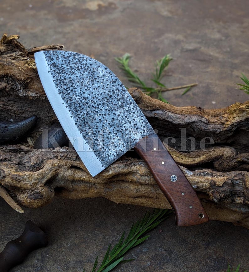 Handmade Cleaver Chopper Knife Full Tang Hand Forged Steel Anniversary ...