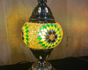 Moroccan Style Mosaic Lamp, Handmade, Yin Yang Pattern, - Etsy