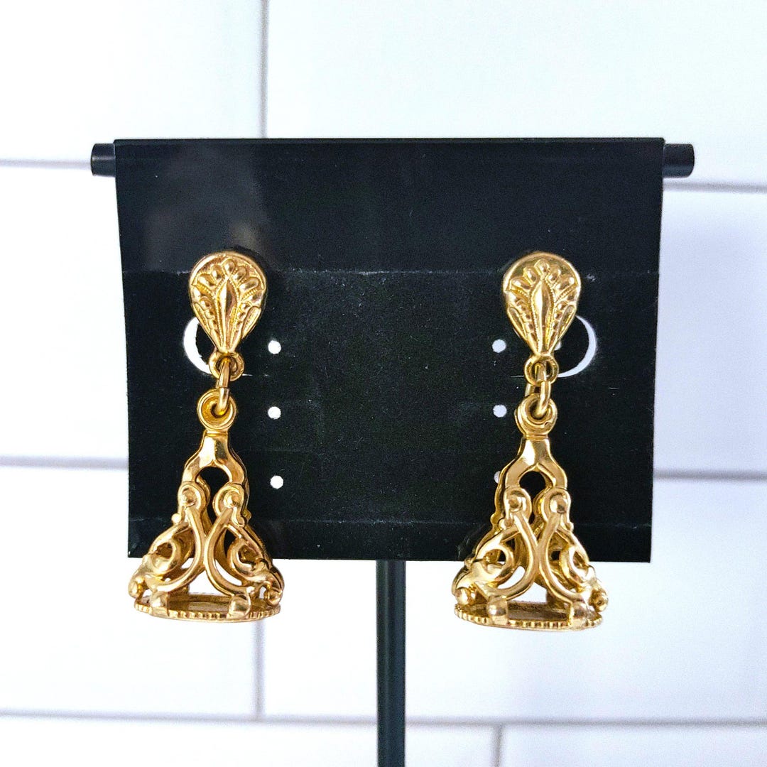 Vintage 1980s Gold-tone Bell Shape Screwback Earrings - Etsy