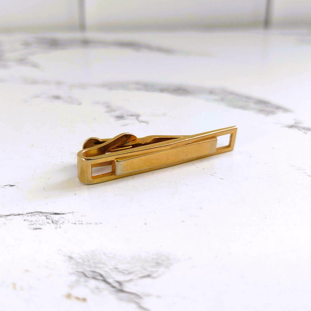 Vintage Swank Gold Geometric Tie Clip - Etsy