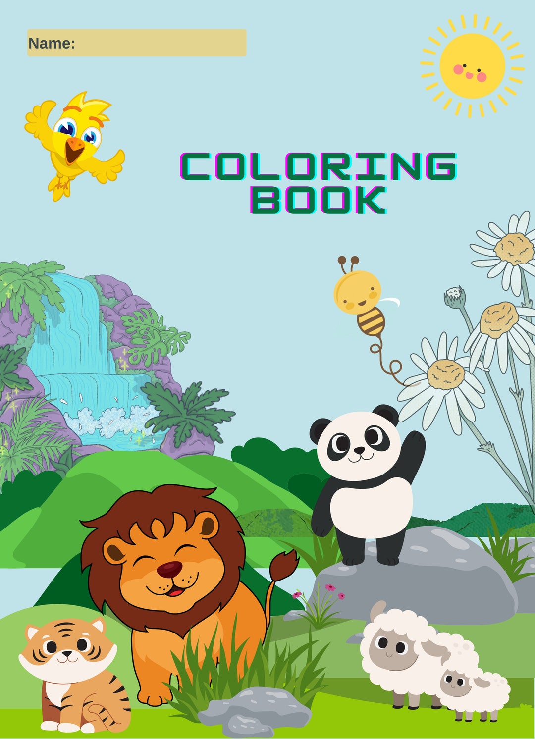 Animals Coloring Book for Kids Coloring Digital Prints - Etsy