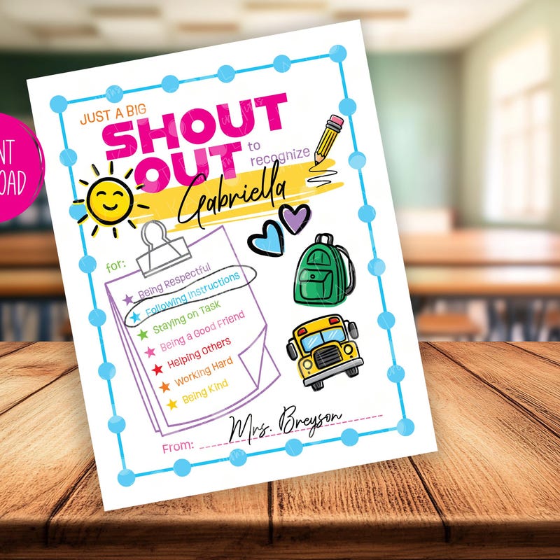 Printable Shout Out Cards - Etsy