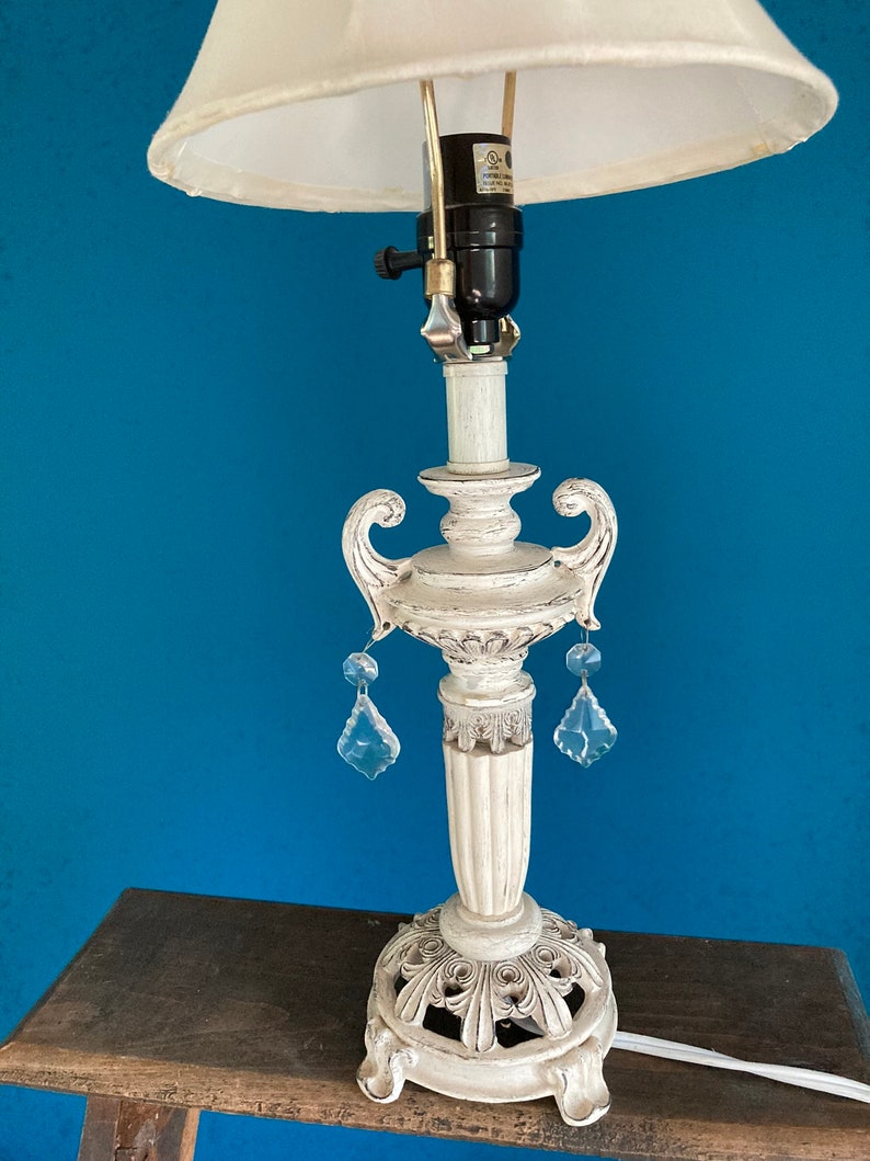 Rustic Table Light Cream Painted 24" - Etsy