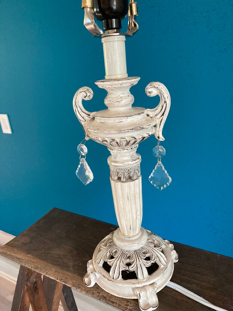 Rustic Table Light Cream Painted 24" - Etsy