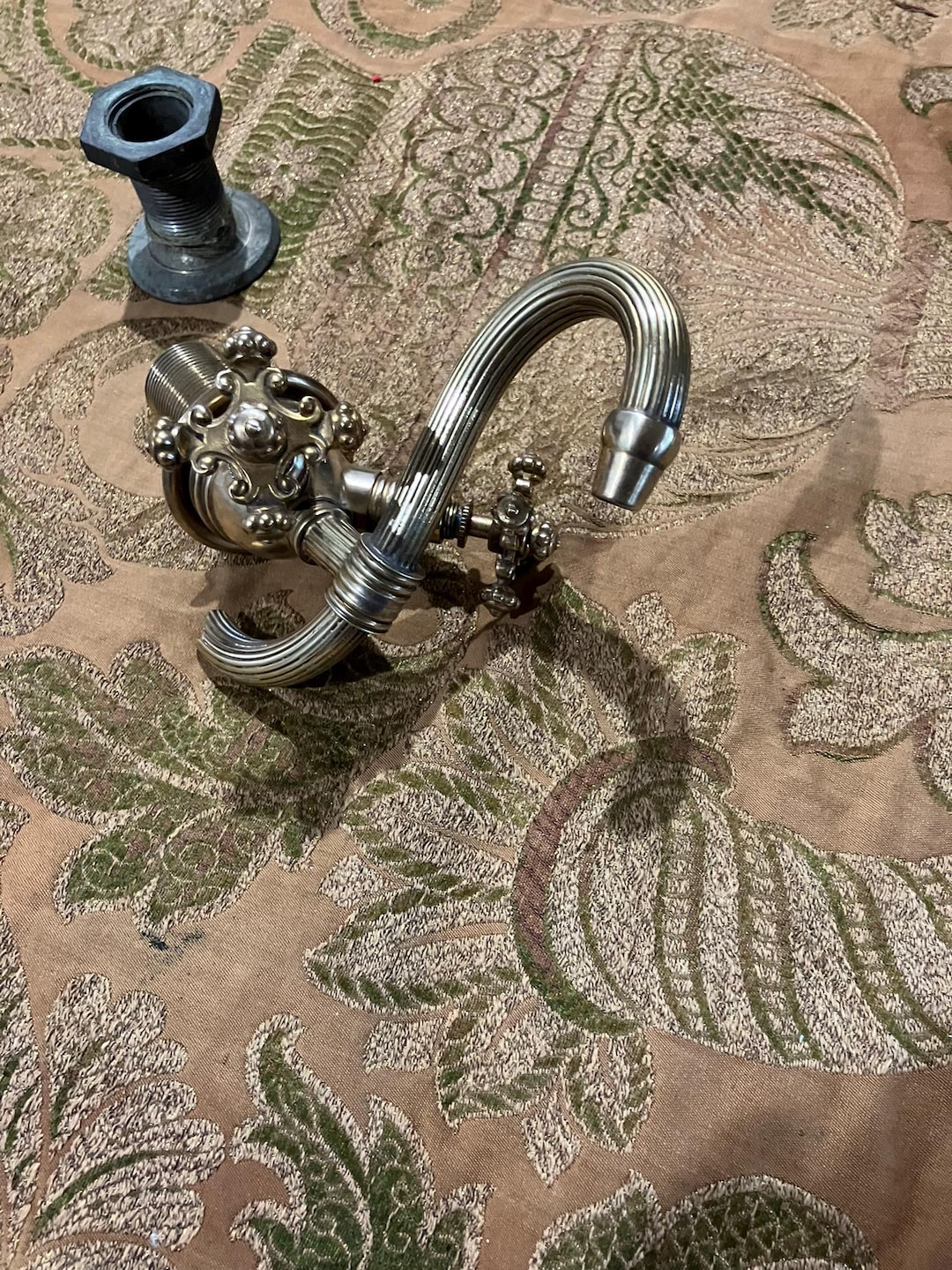Antique Solid Brass Wall Mounted Mixer – Herbeau Verseuse Style – Early ...