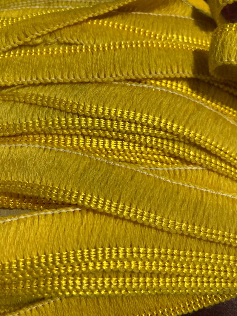 Vintage Yellow Wool Brush Fringe Tassel Trim – 3/4" Deep | Sold by the ...