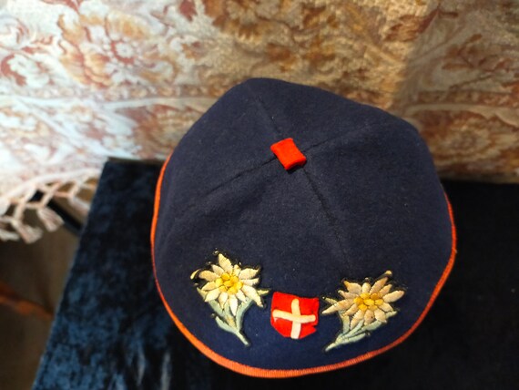Vintage Alpine Cap ~ Swiss Flag Cross ~ Edleweiss ~ S… - Gem