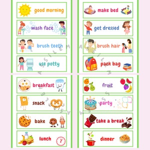 Visual Schedule Toddler Daily Routine Chart Printable Cards, Kids ...