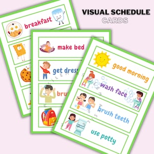 Visual Schedule Toddler Daily Routine Chart Printable Cards, Kids ...