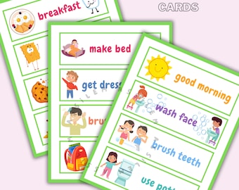 Visual Schedule Toddler Kids Routine Chart Printable Cards - Etsy