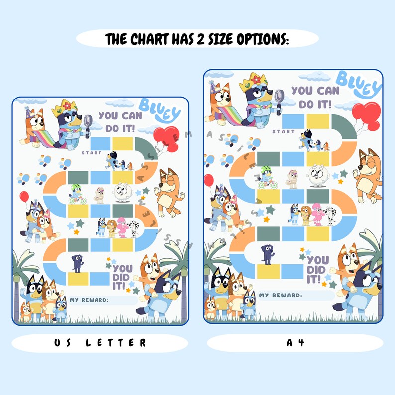 Bluey Printable Reward Chart for Kids Positive Behavior, Routine ...